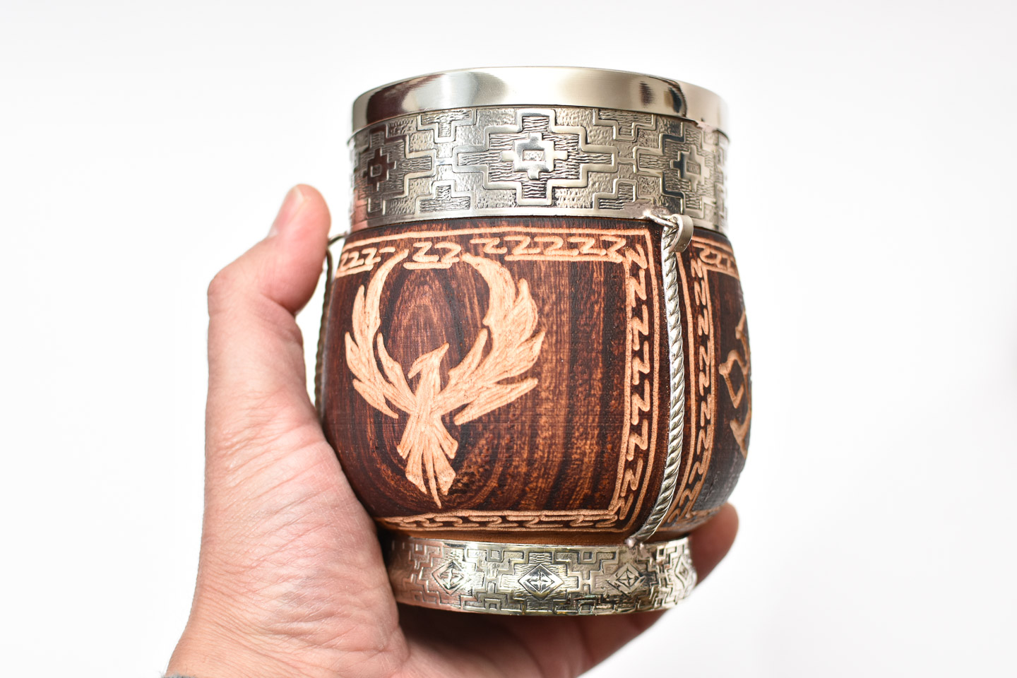 Mate Imperial grande tallado y virola cincelada – Mates Serranos